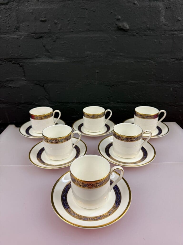 6 x Royal Doulton Harlow H5034 Coffee Cups and Saucers Set - No1 Replacements - For replacement ...